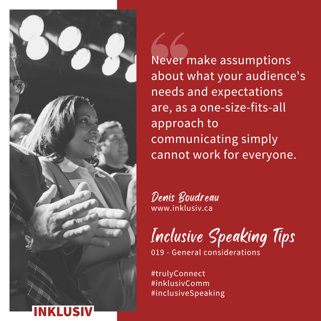 Inclusive Speaking Tip #019 - Inklusiv Communication