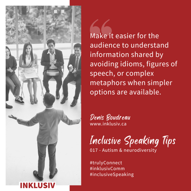 Inclusive Speaking Tip #017 - Inklusiv Communication