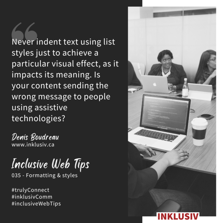 Inclusive Web Tip #035 - Inklusiv Communication