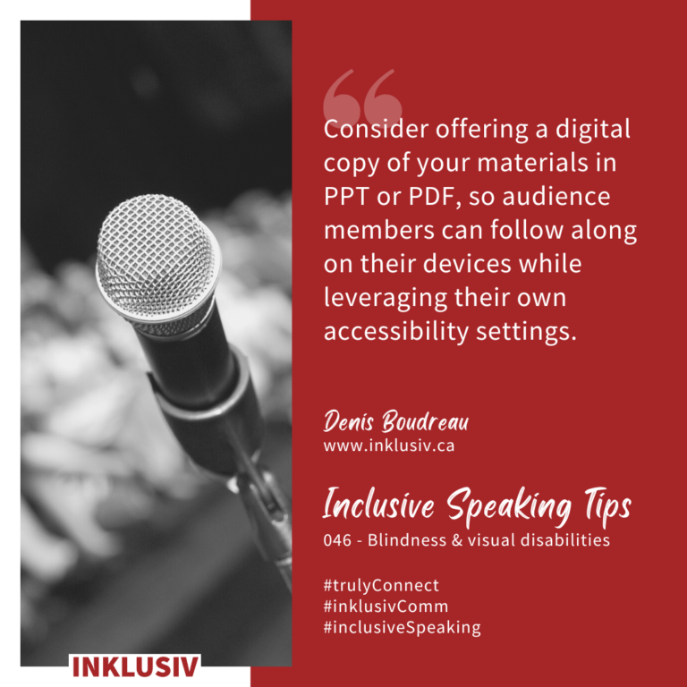 Inclusive Speaking Tip #046 - Inklusiv Communication
