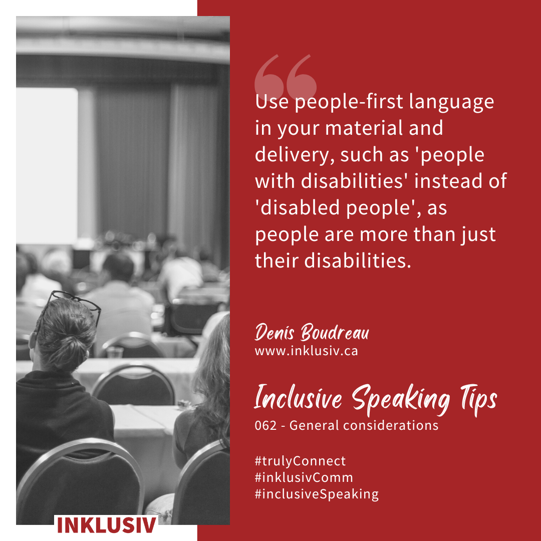 Inclusive Speaking Tip #062 - Inklusiv Communication