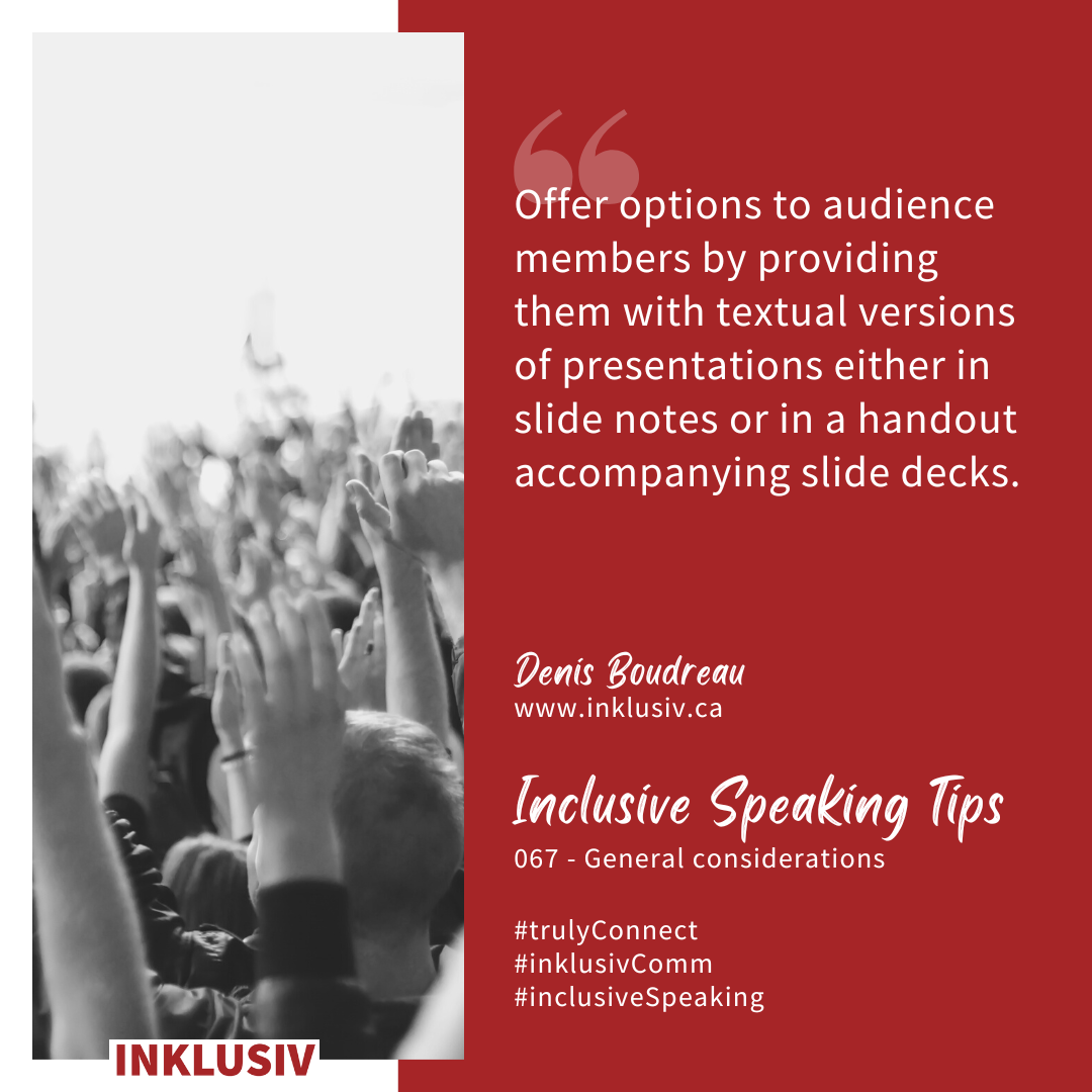 Inclusive Speaking Tip #067 - Inklusiv Communication