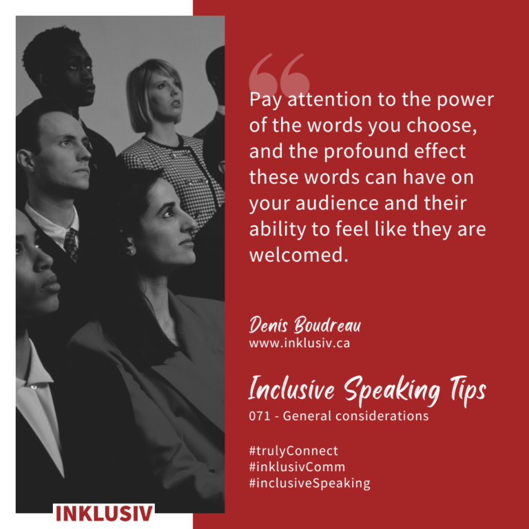Inclusive Speaking Tip #071 - Inklusiv Communication