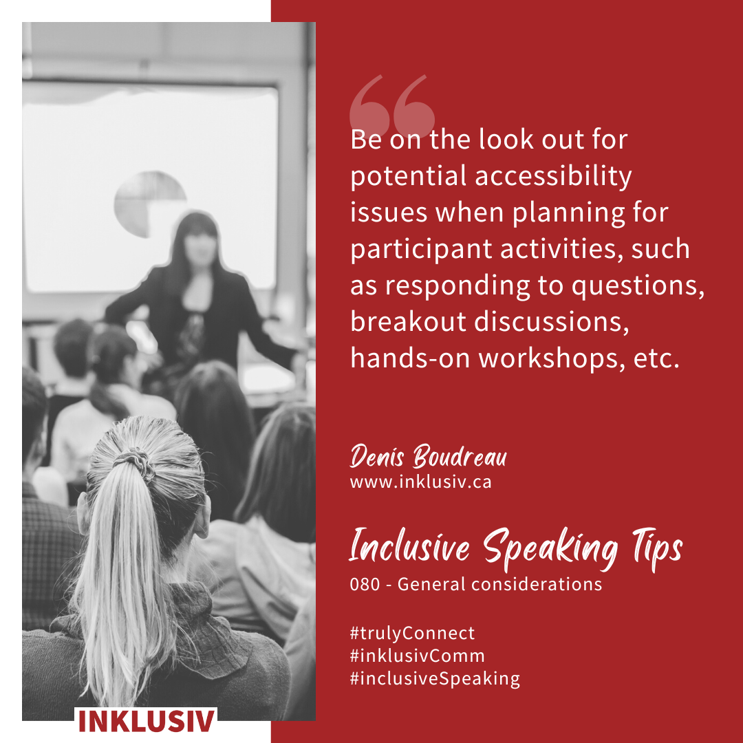 Inclusive Speaking Tip #080 - Inklusiv Communication