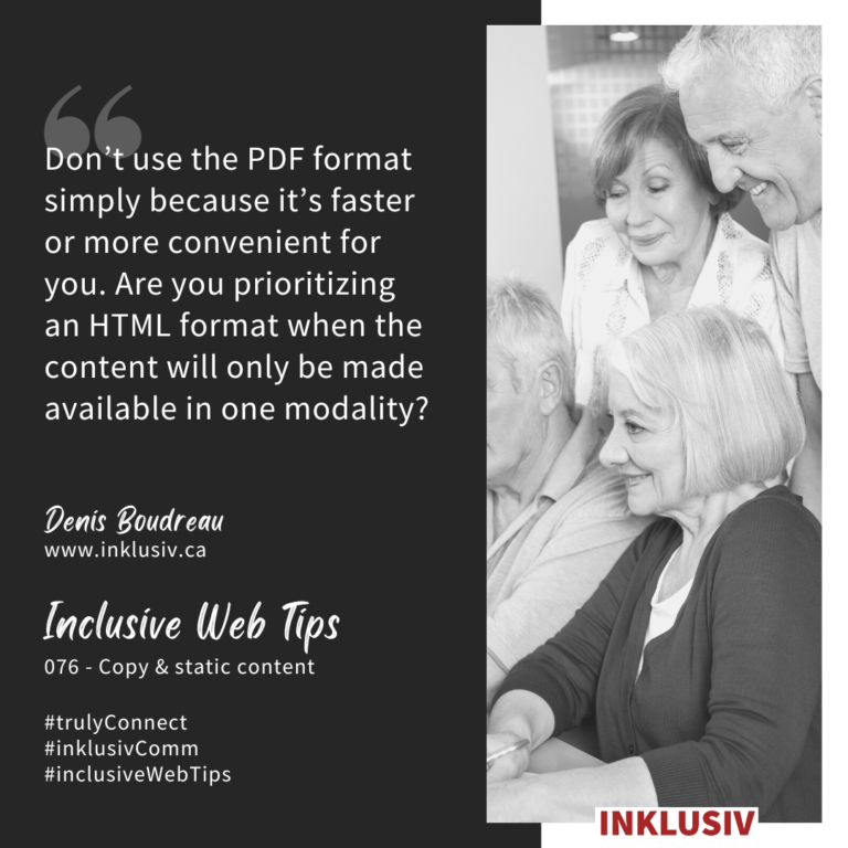 Inclusive Web Tip #076 - Inklusiv Communication